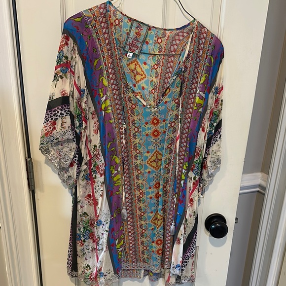 Johnny Was | Tops | Johnny Was Blue And Green Graphic Tunic | Poshmark